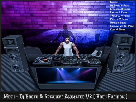 Second Life Marketplace - Mesh - Dj Booth & Speakers Animated V2 [ Rock ...